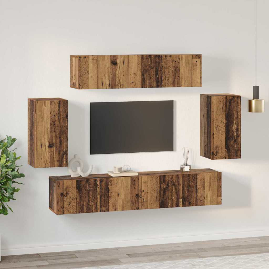 VidaXL TV Cabinet Set 6 Pcs 80 X 30 X 30 Cm Engineered Wood | Wayfair
