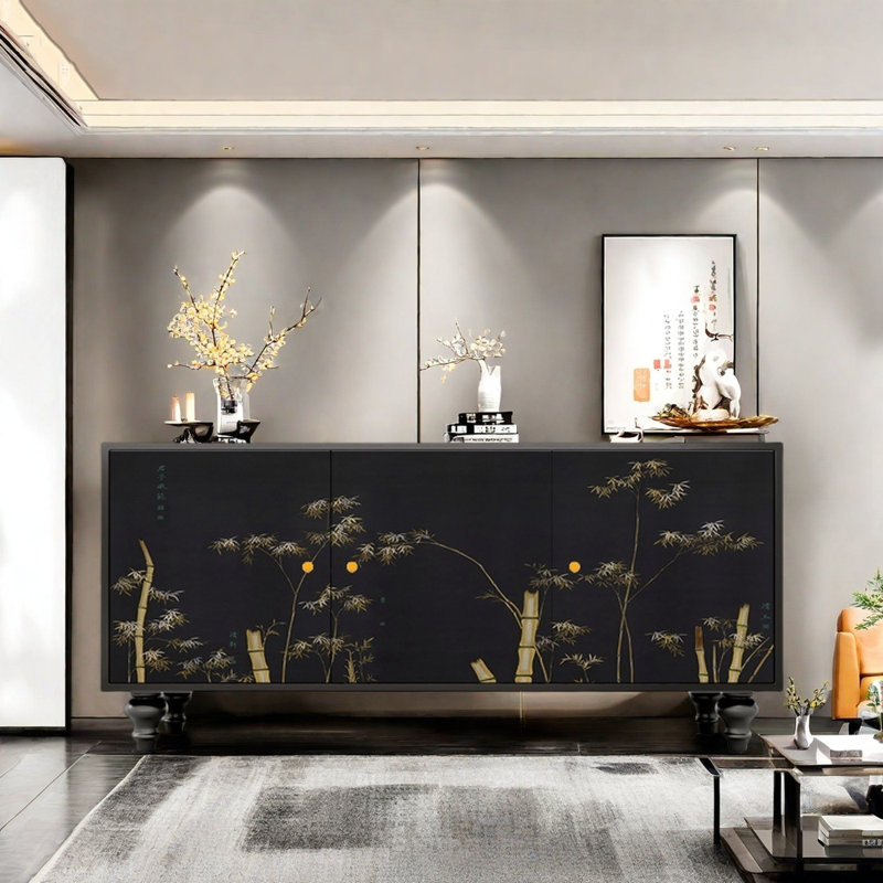 Charlton Home® Retro Black Sideboard | Wayfair