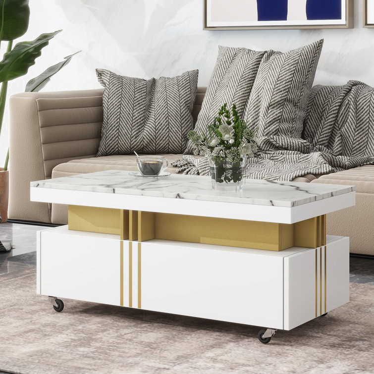 Everly Quinn Azaliyah Coffee Table with storage,Cocktail Table with ...