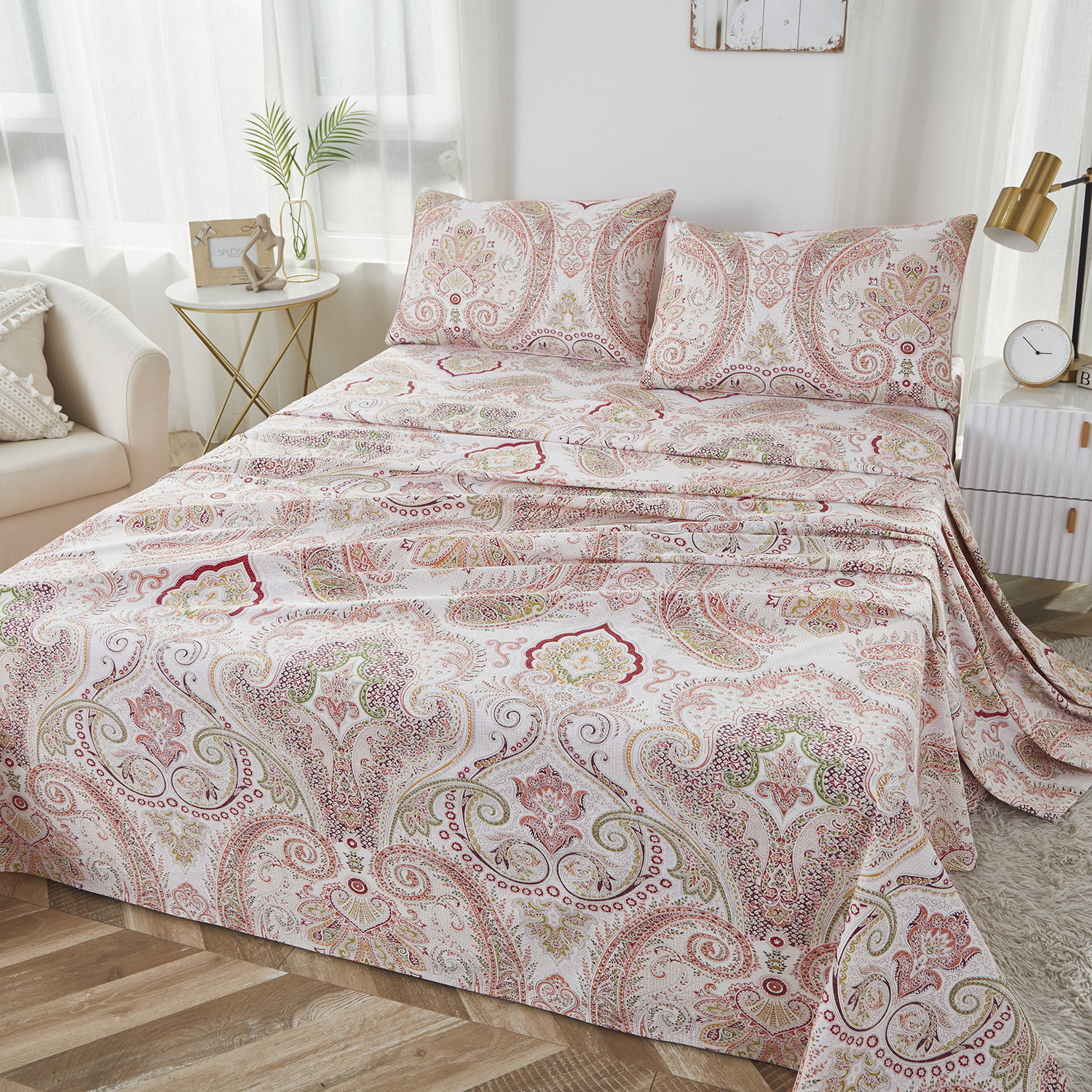 LISSTHER 4 Piece 100% Cotton Guest Room Sheet Set Case Pack | Wayfair