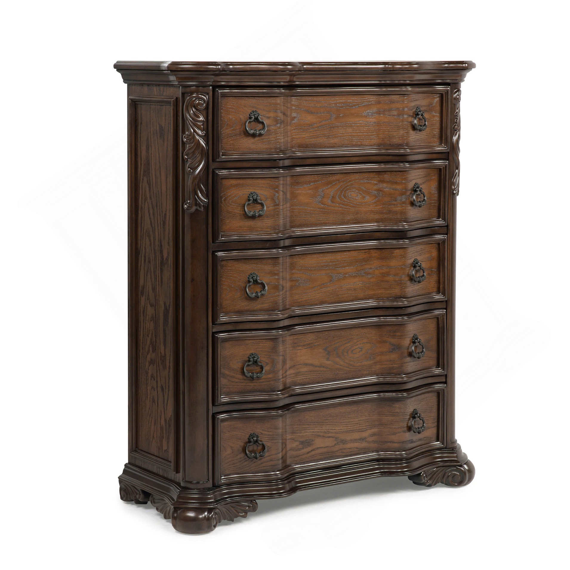 Bloomsbury Market 1Pc Genuine Marble Top Five Drawers Chest Intricate ...