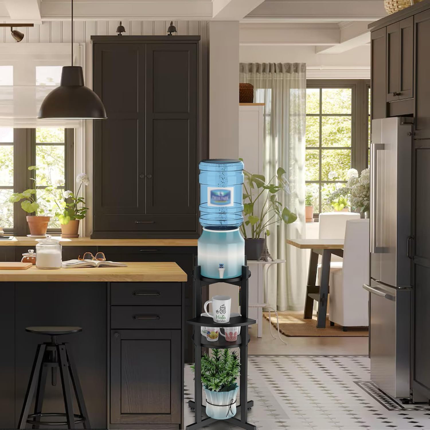 Latitude Run® Water Dispenser Floor Stand With Curved Shelf For Cups ...