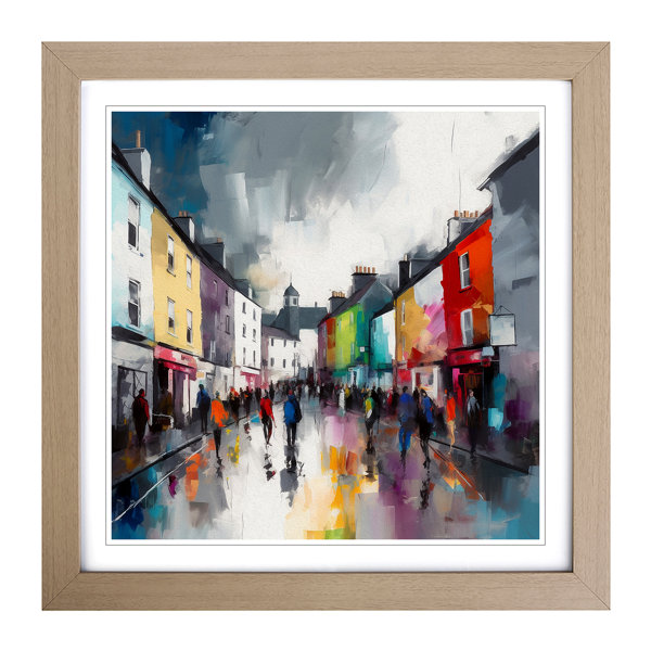 17 Stories City Of Galway Gestural Art - Single Picture Frame Art ...