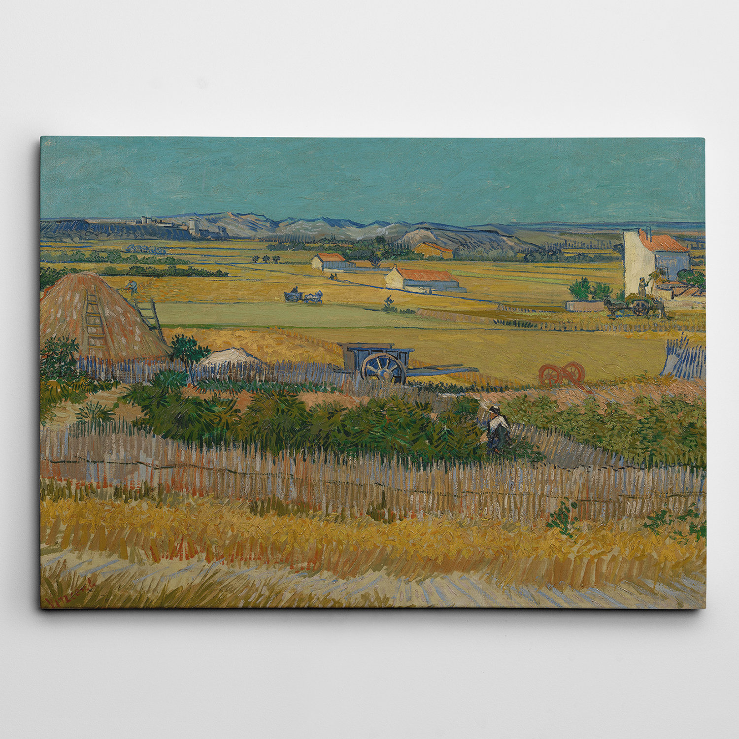 Vault W Artwork 'A Harvest Landscape with Blue Cart' by Vincent Van ...