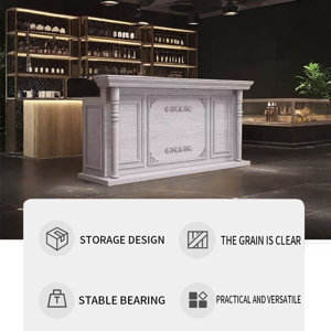 NBNKK Reception desk Rustic Reception Desk，Vintage Bar Counter ...