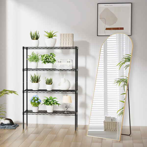 The Twillery Co.® Rotan Arched Mirror With 4 Tier Heavy Duty Adjustable ...