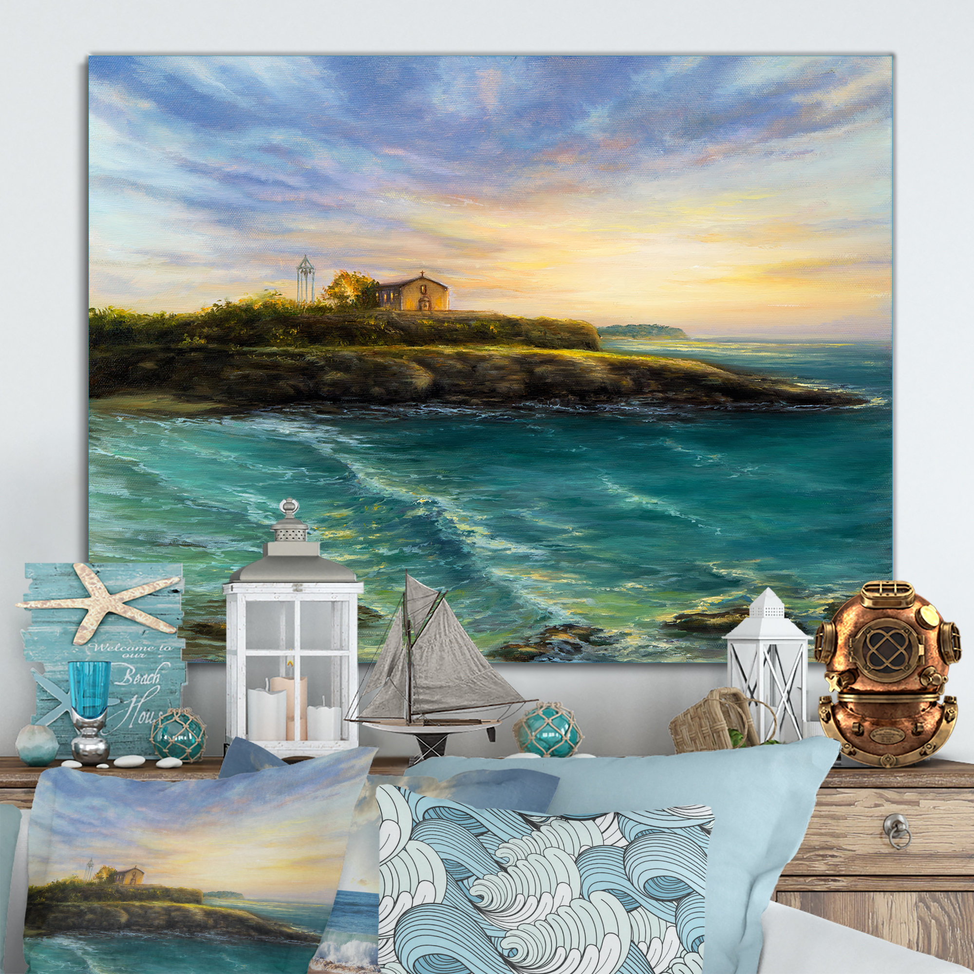 Highland Dunes Wild Blue Wave Ocean Cliffs - on - Wayfair Canada