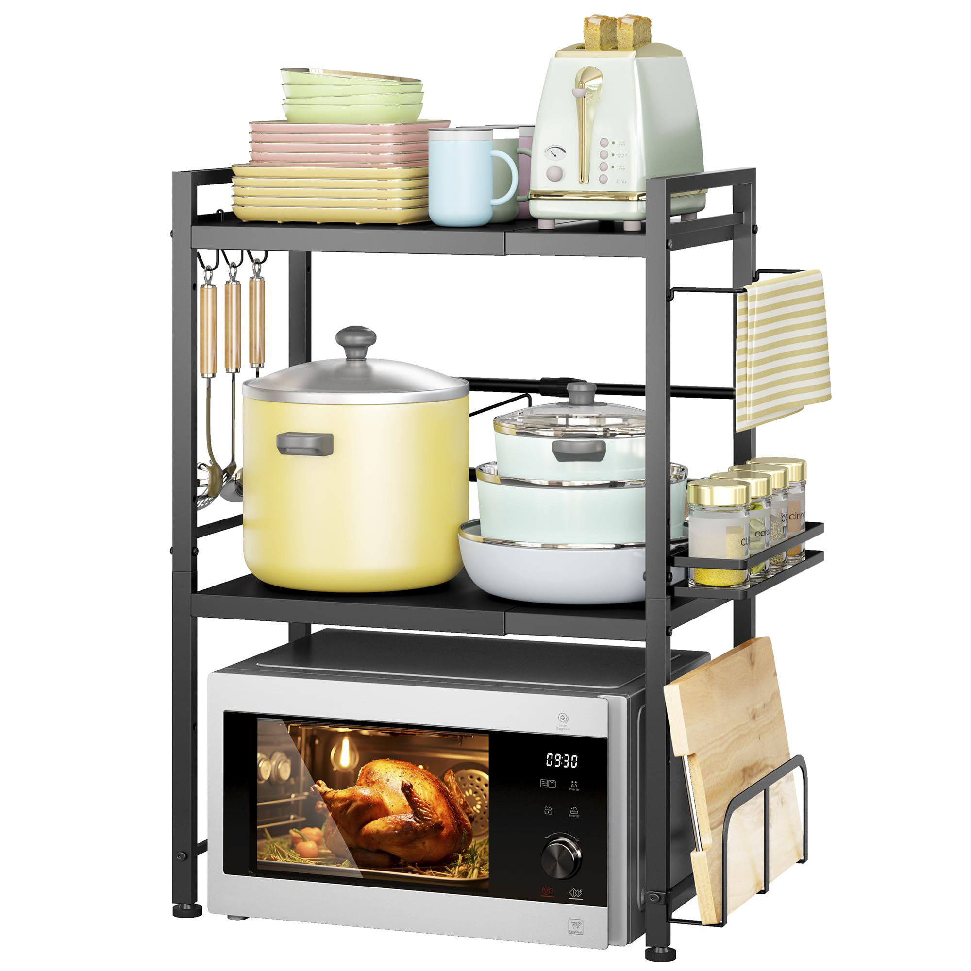 Latitude Run® Microwave Oven Rack, Expandable Microwave Stand ...