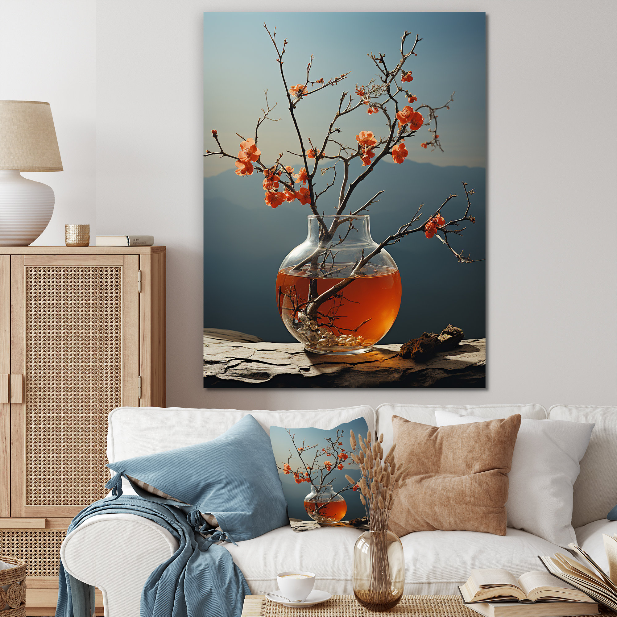 Winston Porter Coral Charisma Vase Enigma Framed On Canvas Print | Wayfair