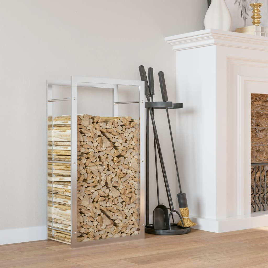 vidaXL Firewood Rack Storage Fire Log Stand Stacker Holder Matt Black ...