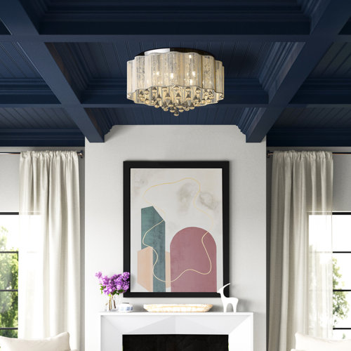 Chandelier Flush Mount Lighting You'll Love | Wayfair