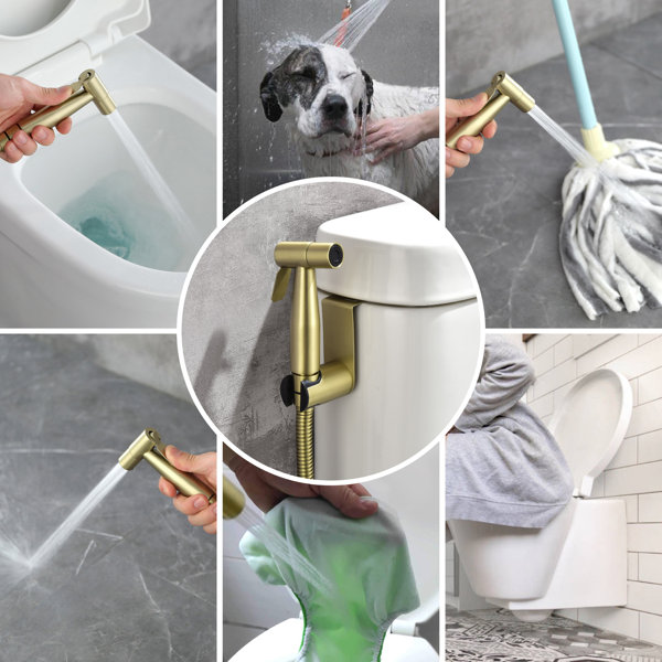 SHAMANDA Round Hand Held Bidet with Faucet Handheld Bidet Sprayer for ...