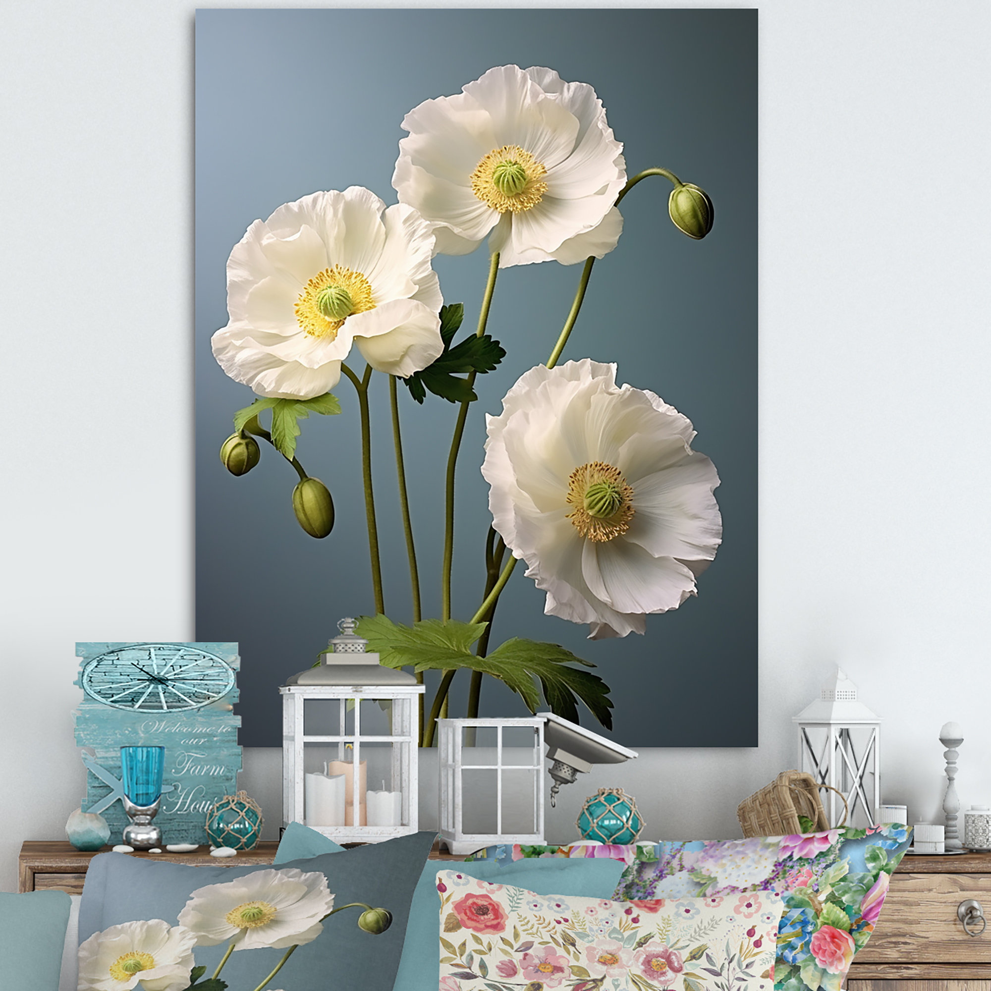 Ebern Designs Elegant White Whispers Poppies - Poppies Canvas Prints ...