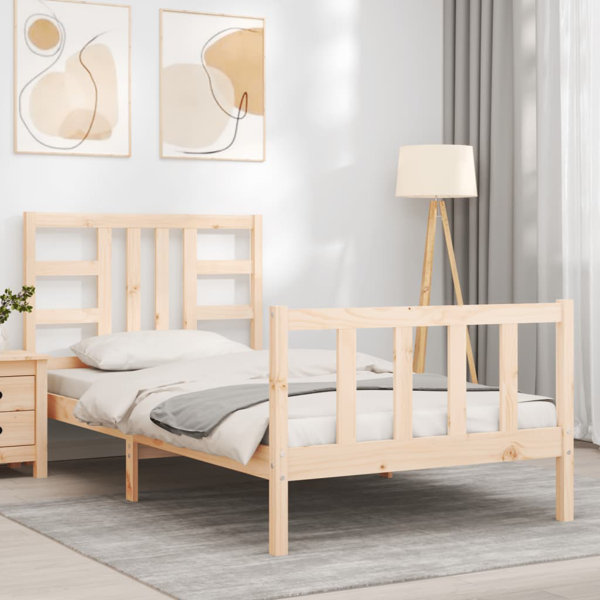 17 Stories Luger European Single (90 X 200cm) Solid Wood Bed | Wayfair ...