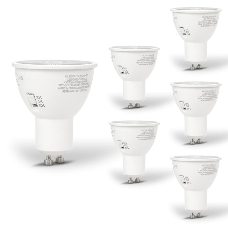 QPLUS 7 Watt (50 Watt Equivalent) MR16 LED Dimmable Light Bulb 3CCT ...