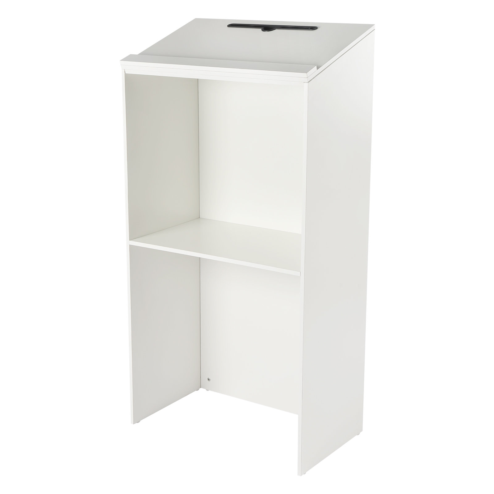 YaoTown Stand-Portable Presentation Podium with Spacious Shelves (White ...