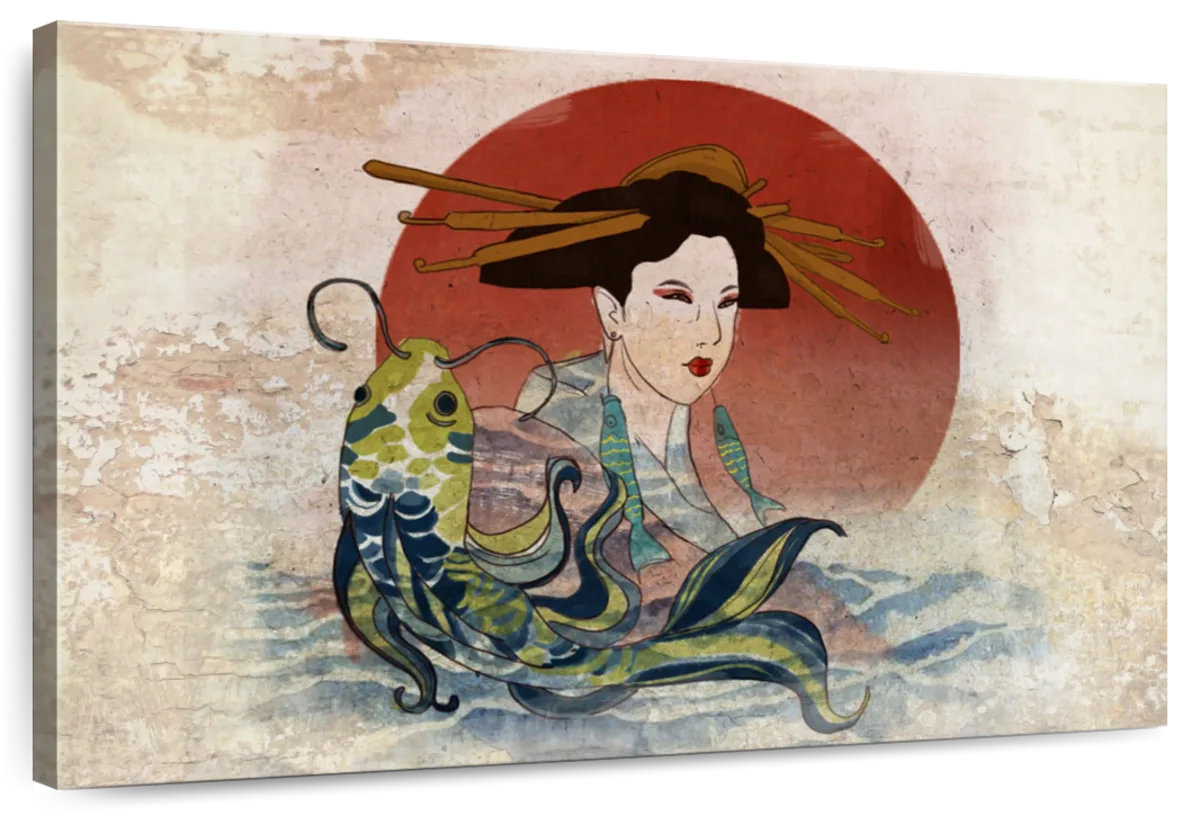 Lark Manor™ Leisha Geisha And Koi | Wayfair