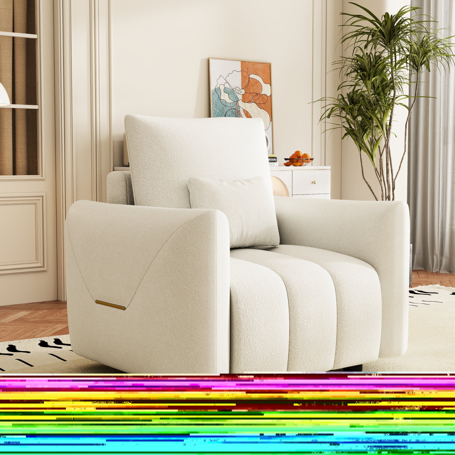 Mercer41 Comfortable Velvet Recliner With Streamlined , For Bedroom ...