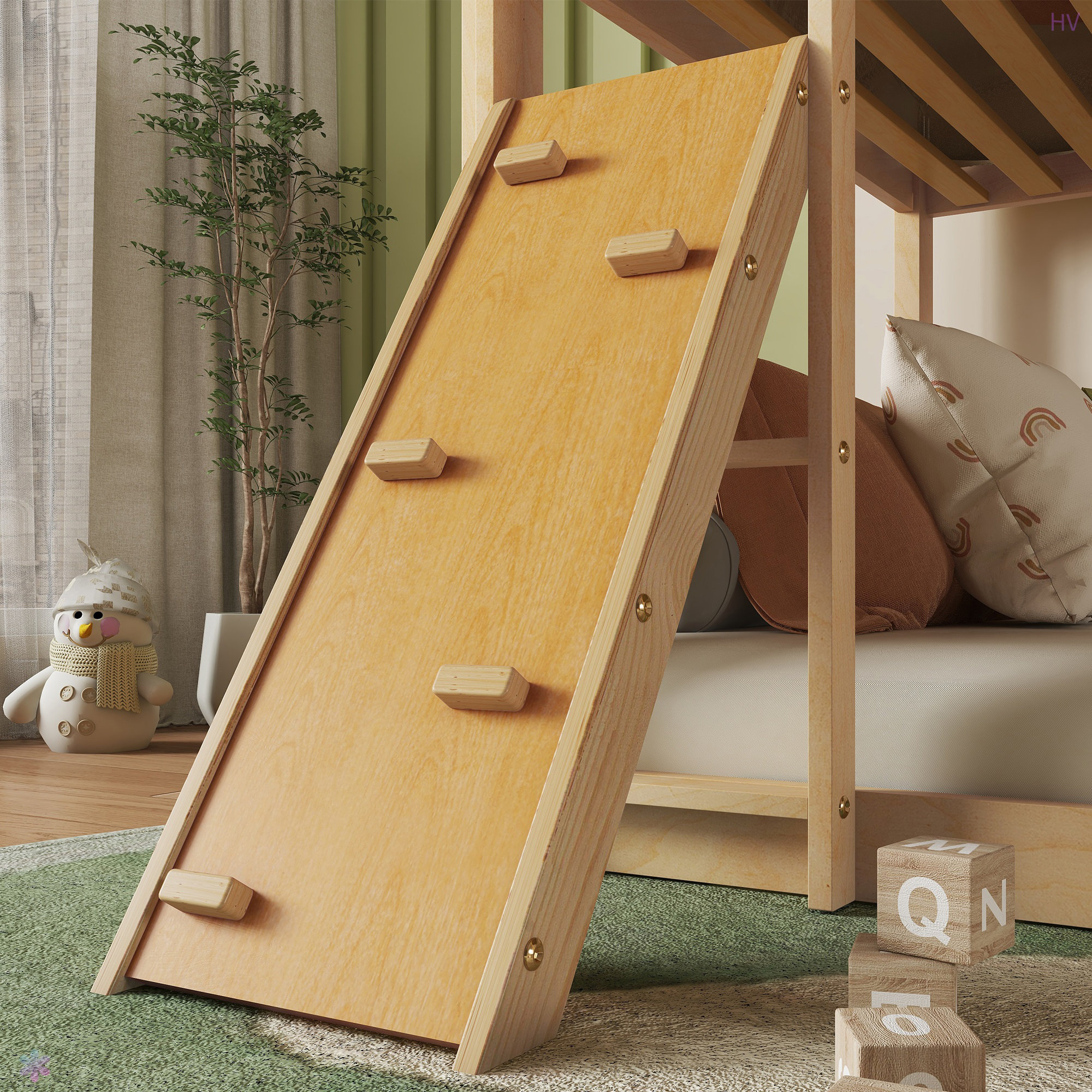 Union Rustic Twin Over Twin Floor Bunk Bed, Playhouse Floor Bunk Bed ...