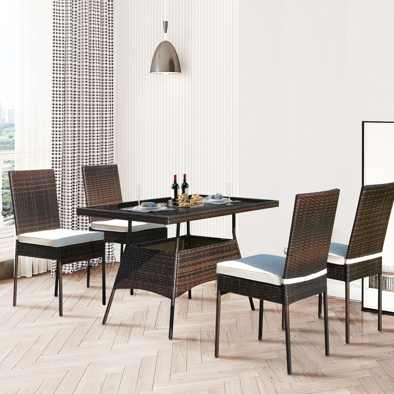 Red Barrel Studio® Rectangular 4 - Person 47'' Long Dining Set with ...