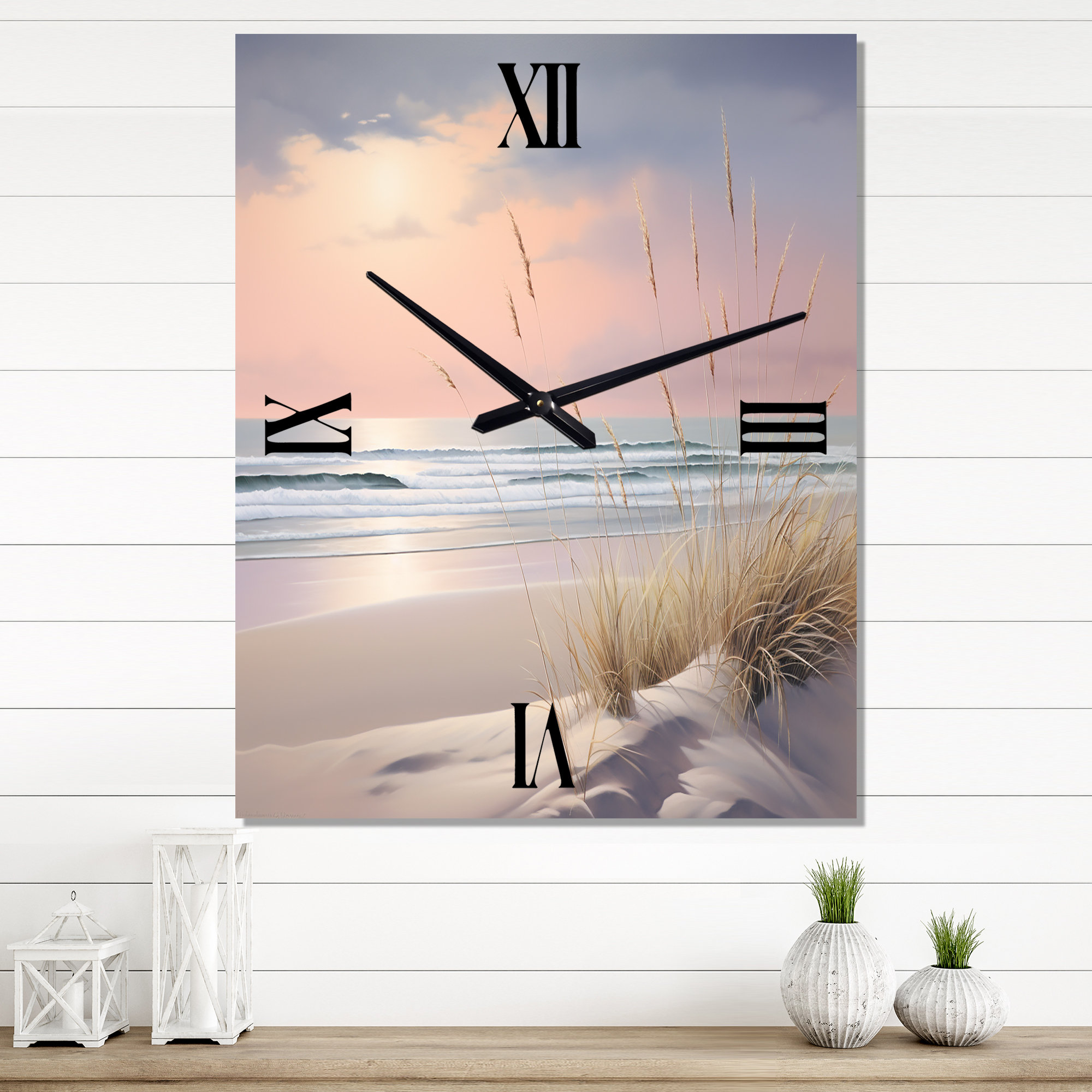 Design Art Beach Serenity Gentle Pink Pastel Sunrise III - Beach Wall ...