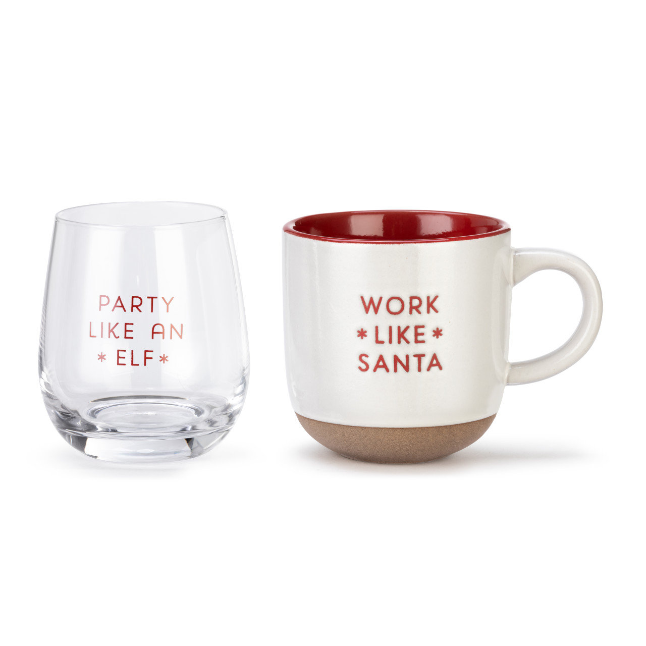 DEMDACO Christmas Eve/Morning Mug And Glass Set - Santa & Elf | Wayfair