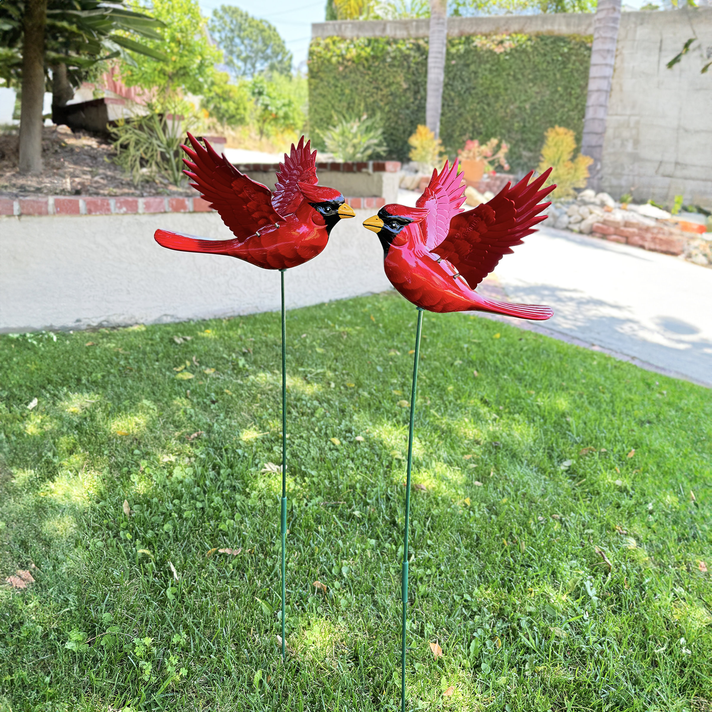 Exhart Large WindyWings Cardinal Garden Stakes, 11 inch wingspan ...
