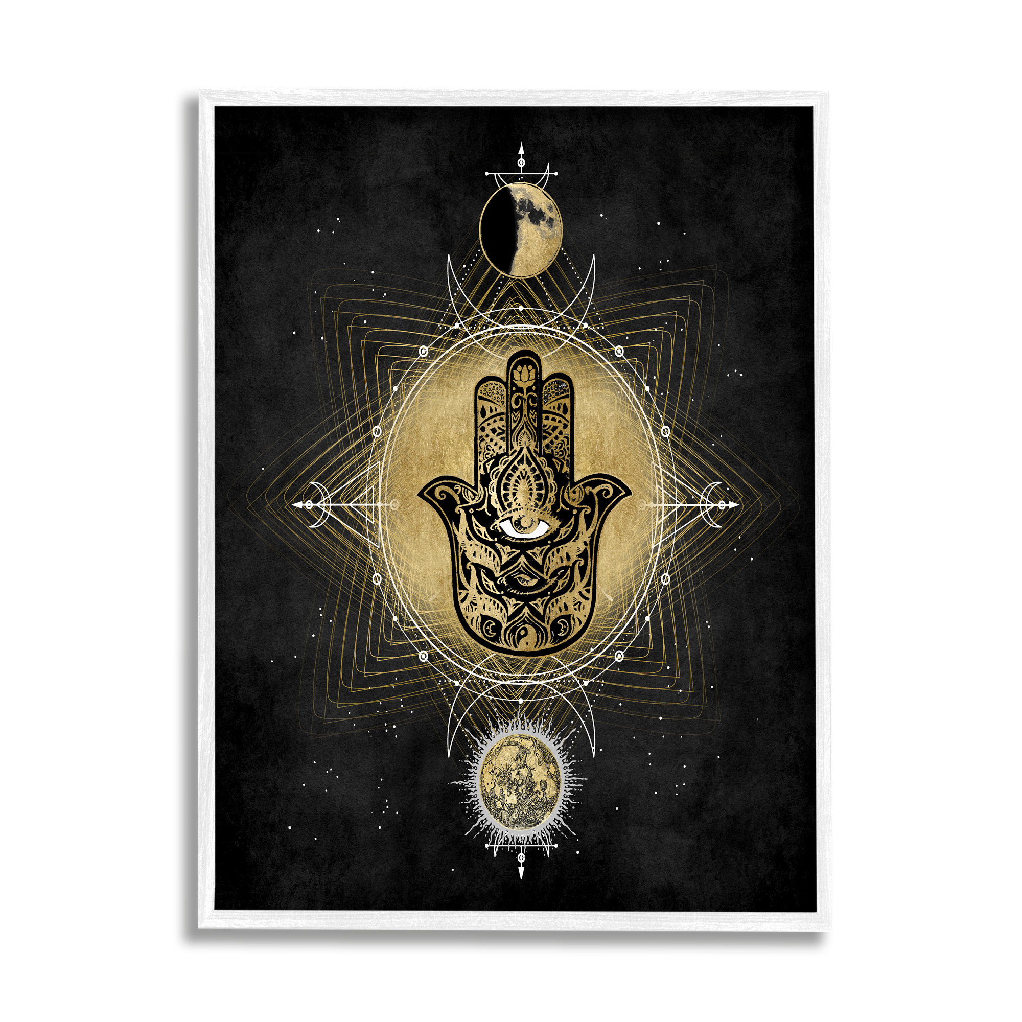 Stupell Industries Geometric Hamsa and Evil Eye Astrological Symbols by ...