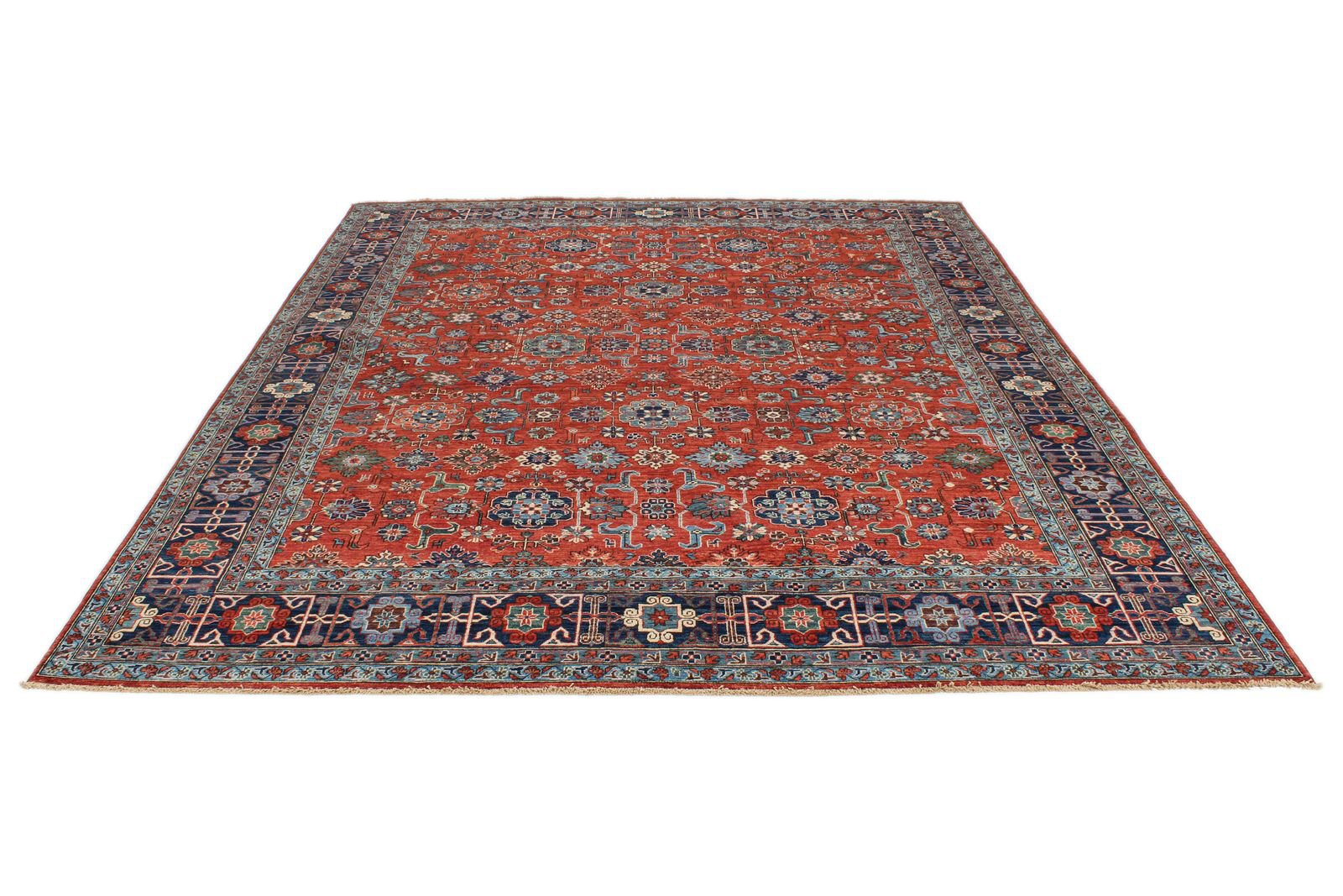 Home and Rugs 8x10 Rust and Navy Traditional Rug | Wayfair