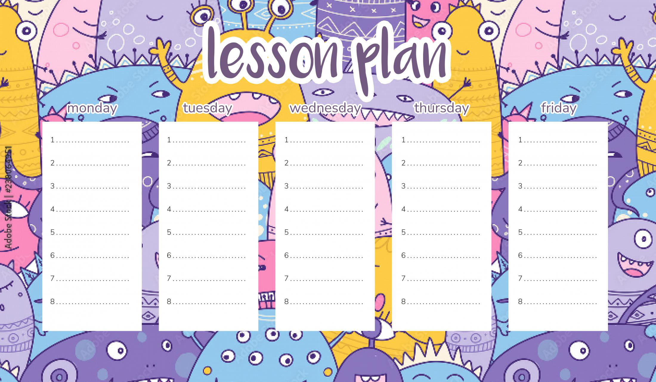Wallvy Magnetic Lesson Plan Cute Monsters | Wayfair.co.uk
