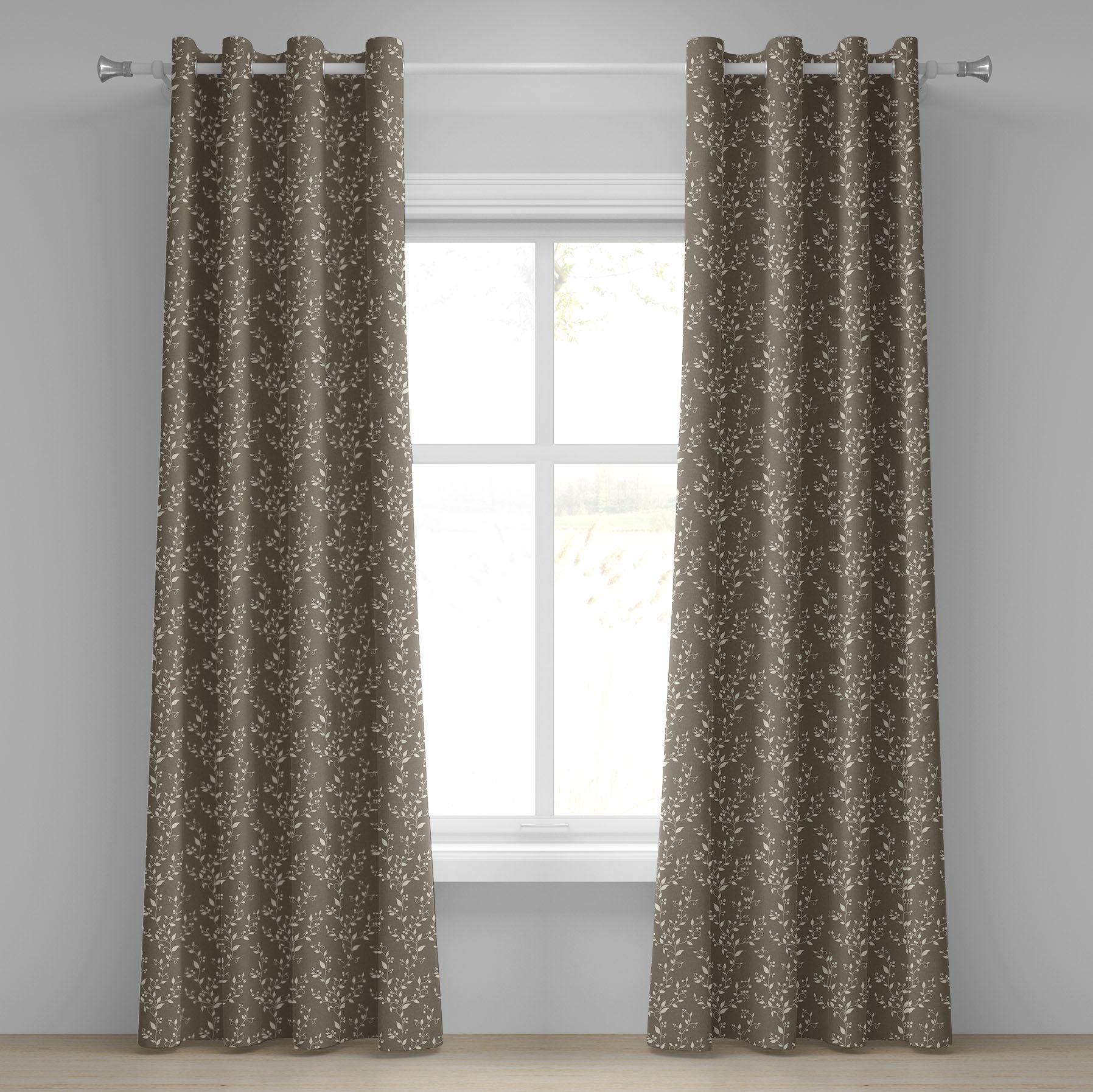 Red Barrel Studio® Floral Grommet Curtain 2-Panel Window Drapes, 50 ...