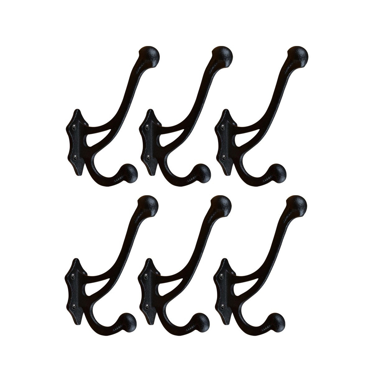 The Renovators Supply Inc. Wrought Iron Double Coat Wall Mounted Robe ...