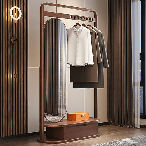 Recon Furniture 31.5'' Solid Wood+Glass Clothes Racks /Garment Racks ...