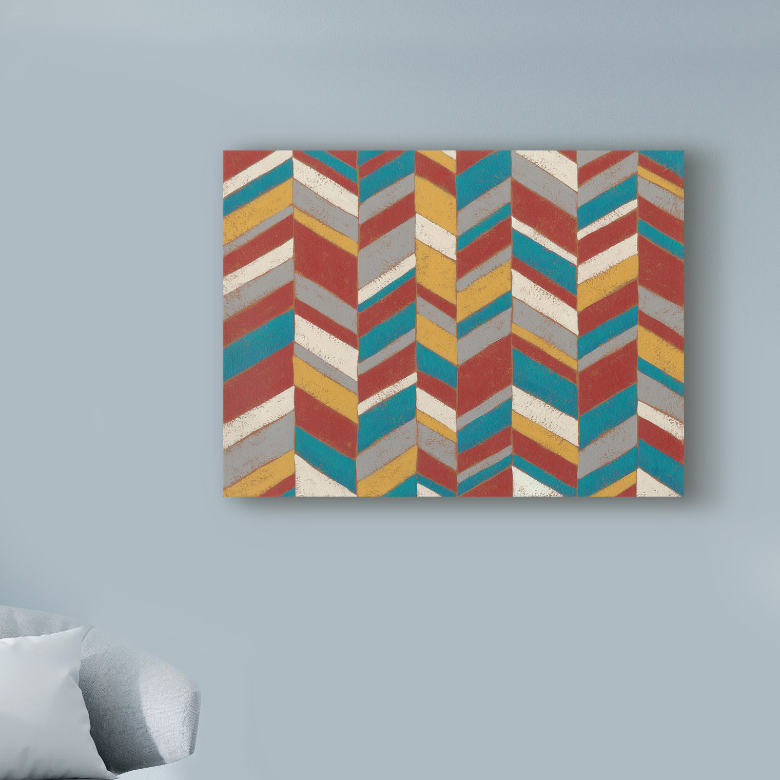 Ebern Designs 'Modern Chevron II' Graphic Art Print on Wrapped Canvas ...