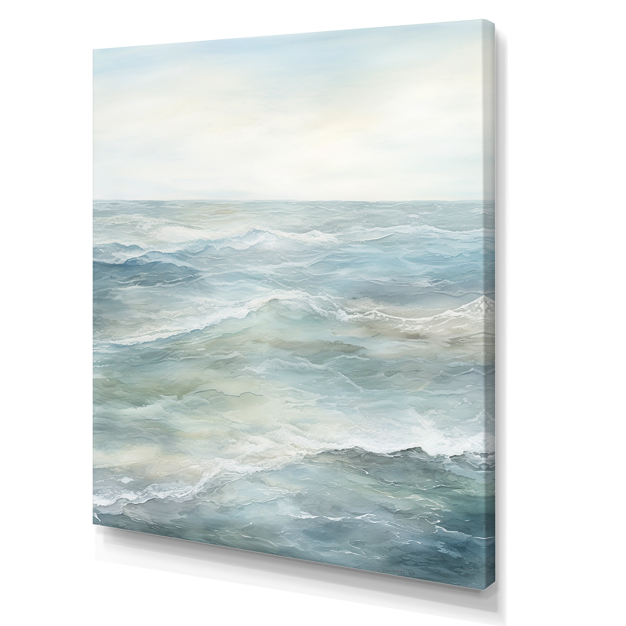 Design Art Ocean Minimal Waves Charm I On Canvas Print | Wayfair