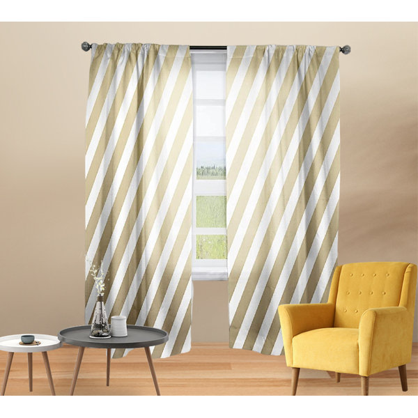 Paracity 'Gold Diagonal' Mid-Century Modern Curtain Panel Polyester ...