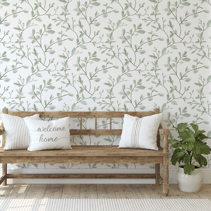 Superfresco Easy Eugenie Leaf Trail Green Wallpaper | Wayfair.co.uk