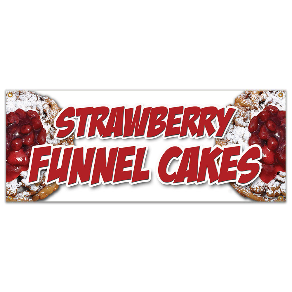 SignMission STRAWBERRY FUNNEL CAKES BANNER SIGN Bakery Cake Cookies ...