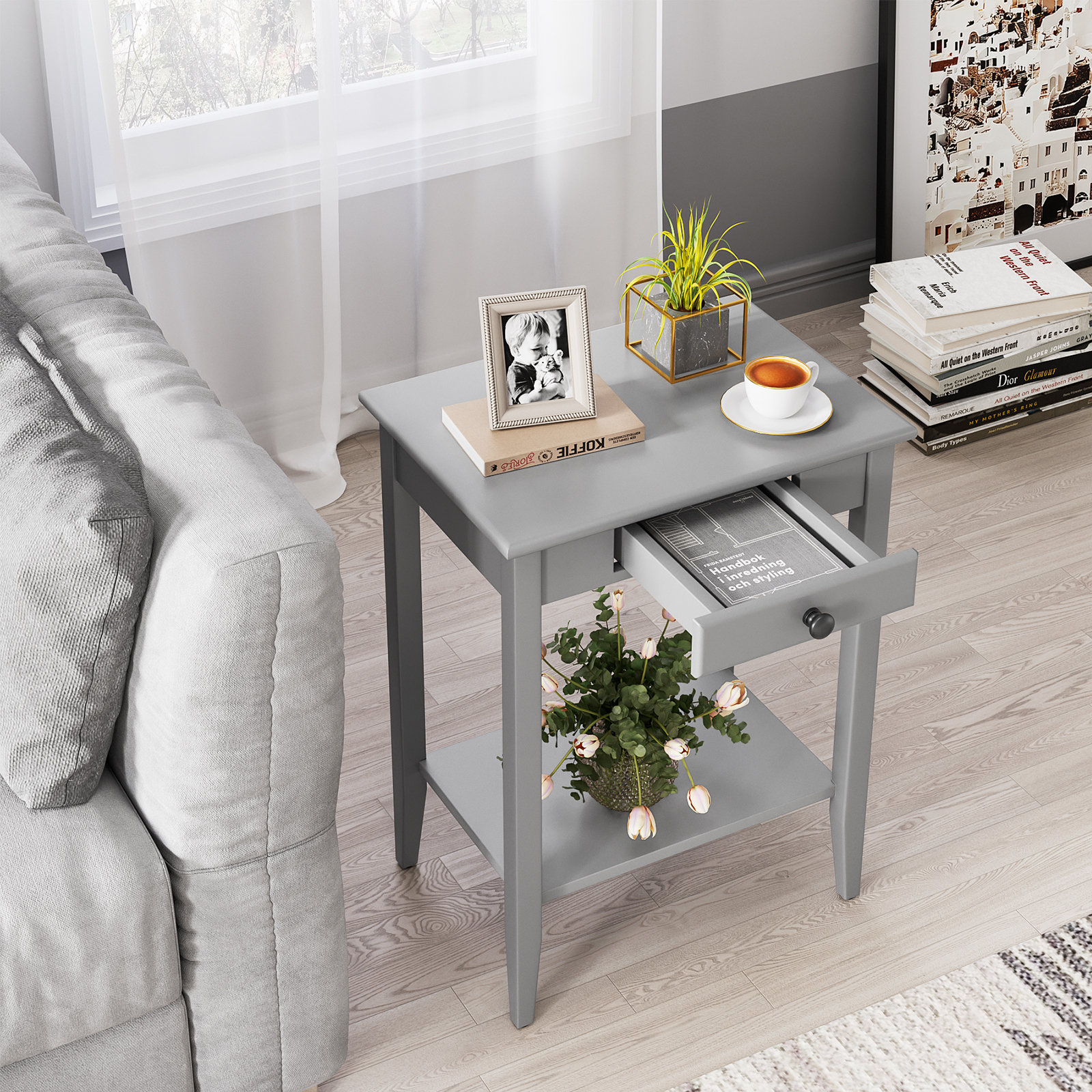 Winston Porter Table de bout avec rangement Kaeleen - Wayfair Canada