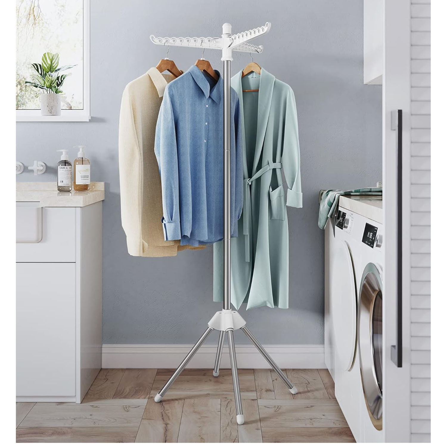 Rebrilliant Clothes Drying Rack, 59-Inch Folding Laundry Drying Rack ...