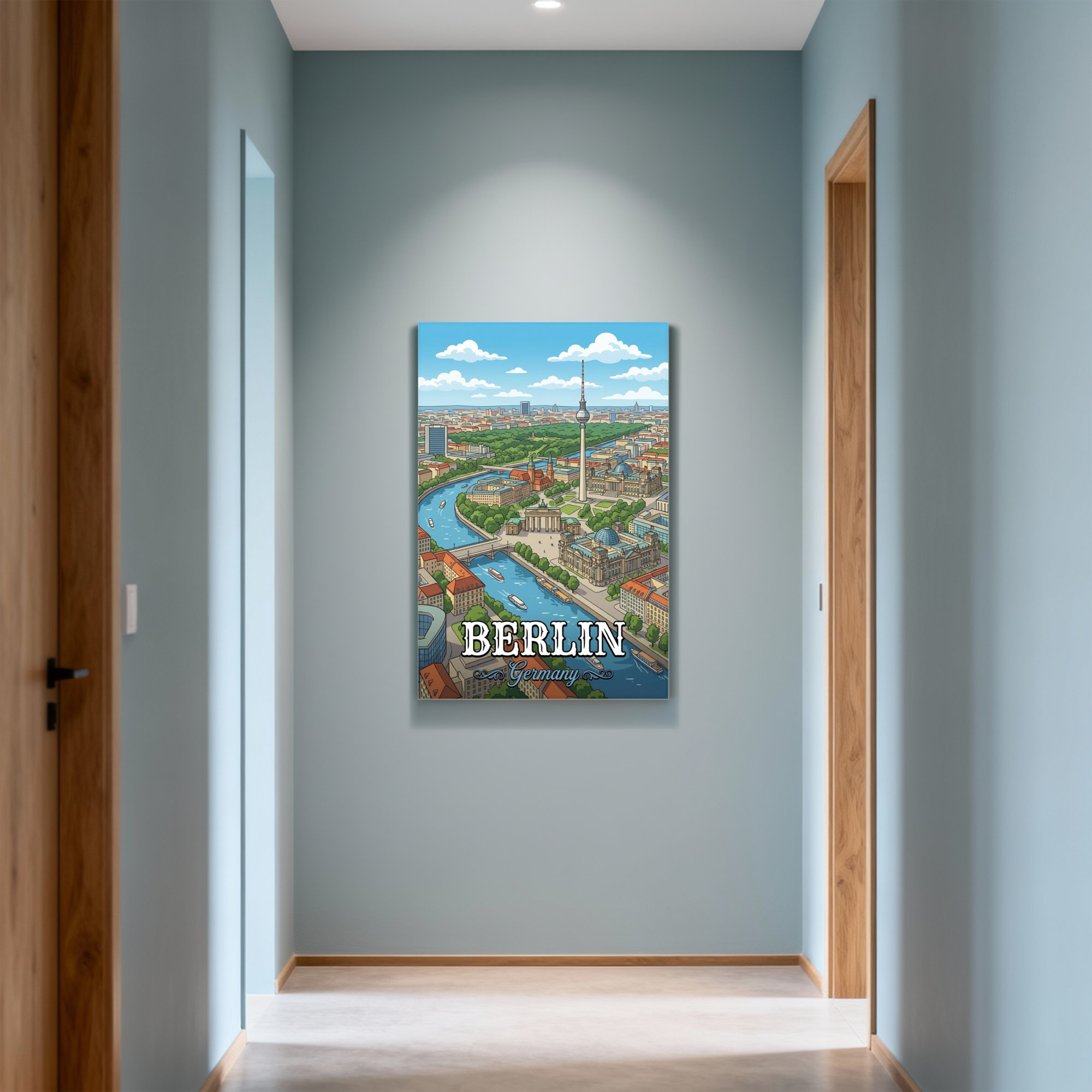 Latitude Run® Scenic & Cityscapes Berlin Cityscape With River And Tower ...