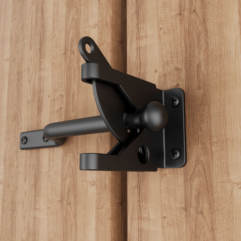 Lazio 5.8 in. Black Heavy-Duty Self-adjusting Gravity Gate Latch | Wayfair