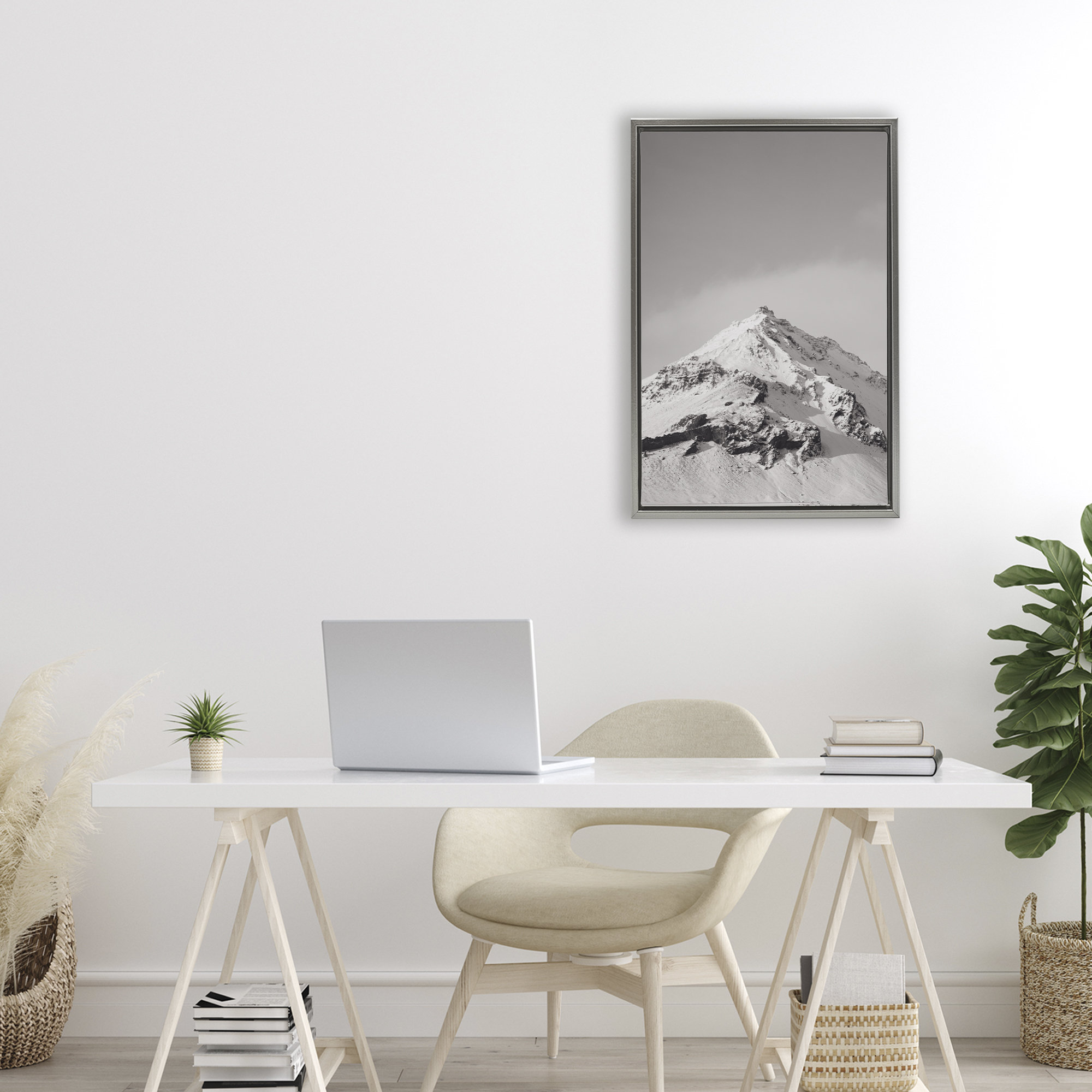 Hokku Designs Icy Mountain Peak Iceland Floating Frame, design by Jade ...