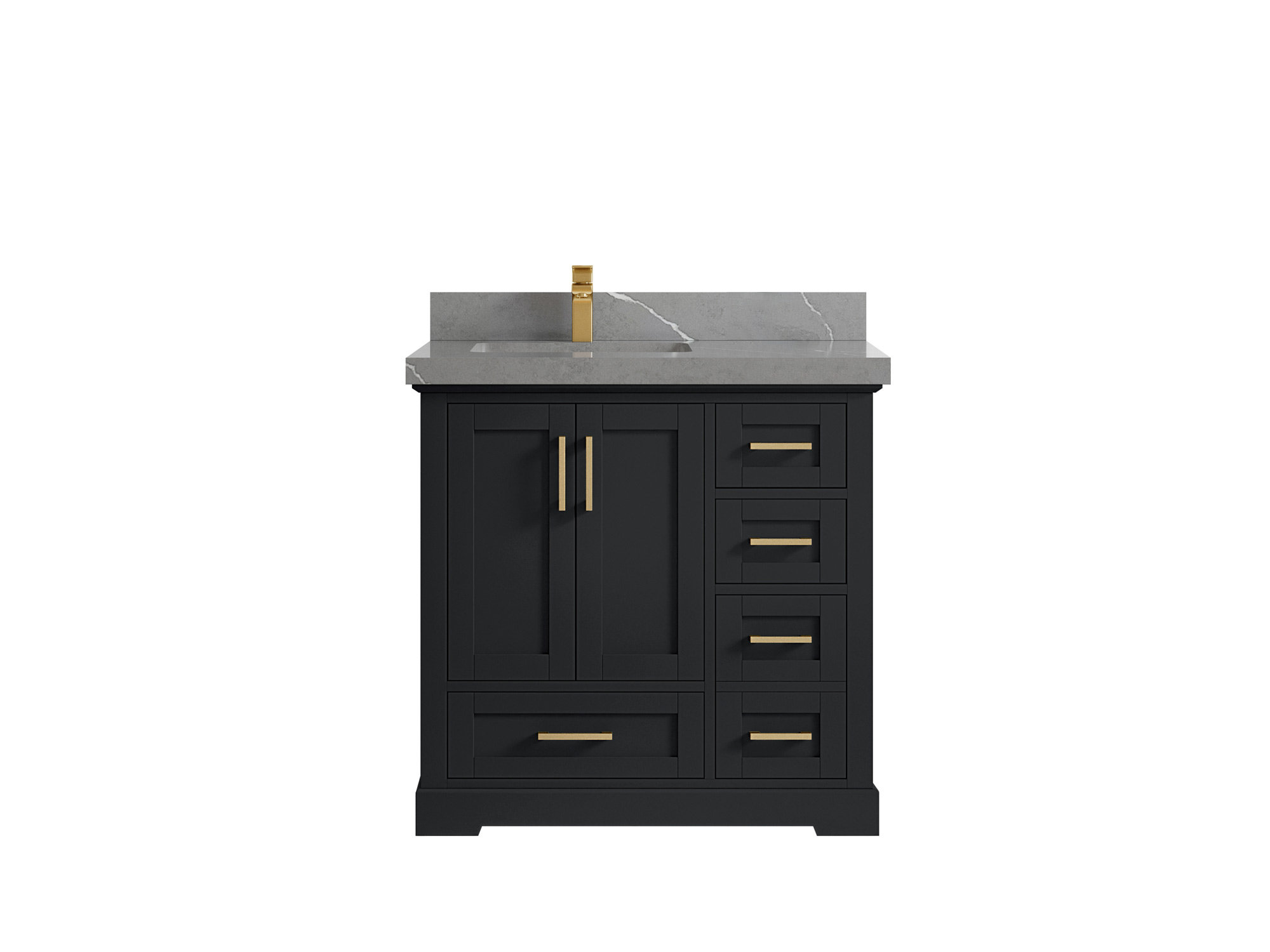 Willow Collections Boston 36 In. W X 22 In. D Left Offset Sink Bathroom ...