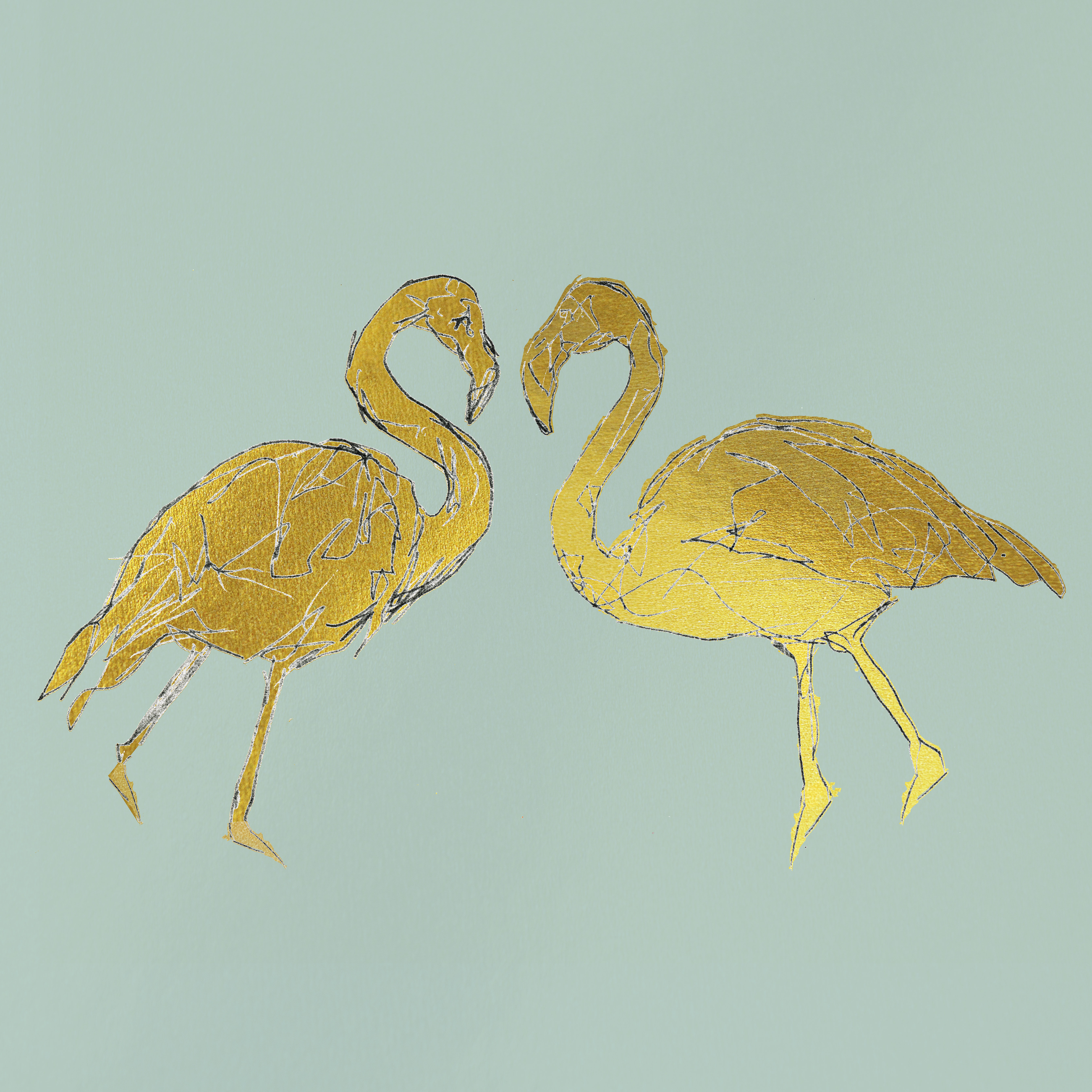 Bay Isle Home™ Golden Flamingo I - Wrapped Canvas Print | Wayfair