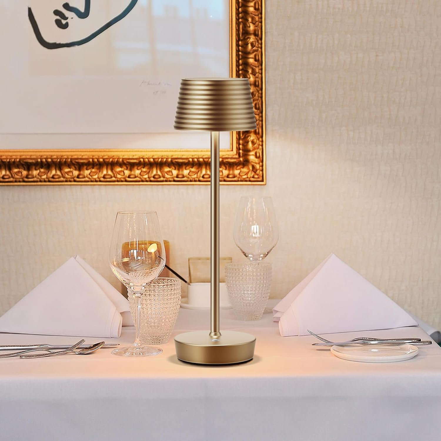 Cottonore Cordless Table Lamps Rechargeable, LED Outdoor Table Light,6000mAh Battery Operated ...