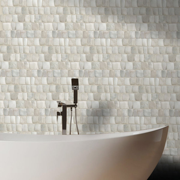 b.o.i Florida 12" x 12" Natural Stone Random Pebble Mosaic Wall Tile ...
