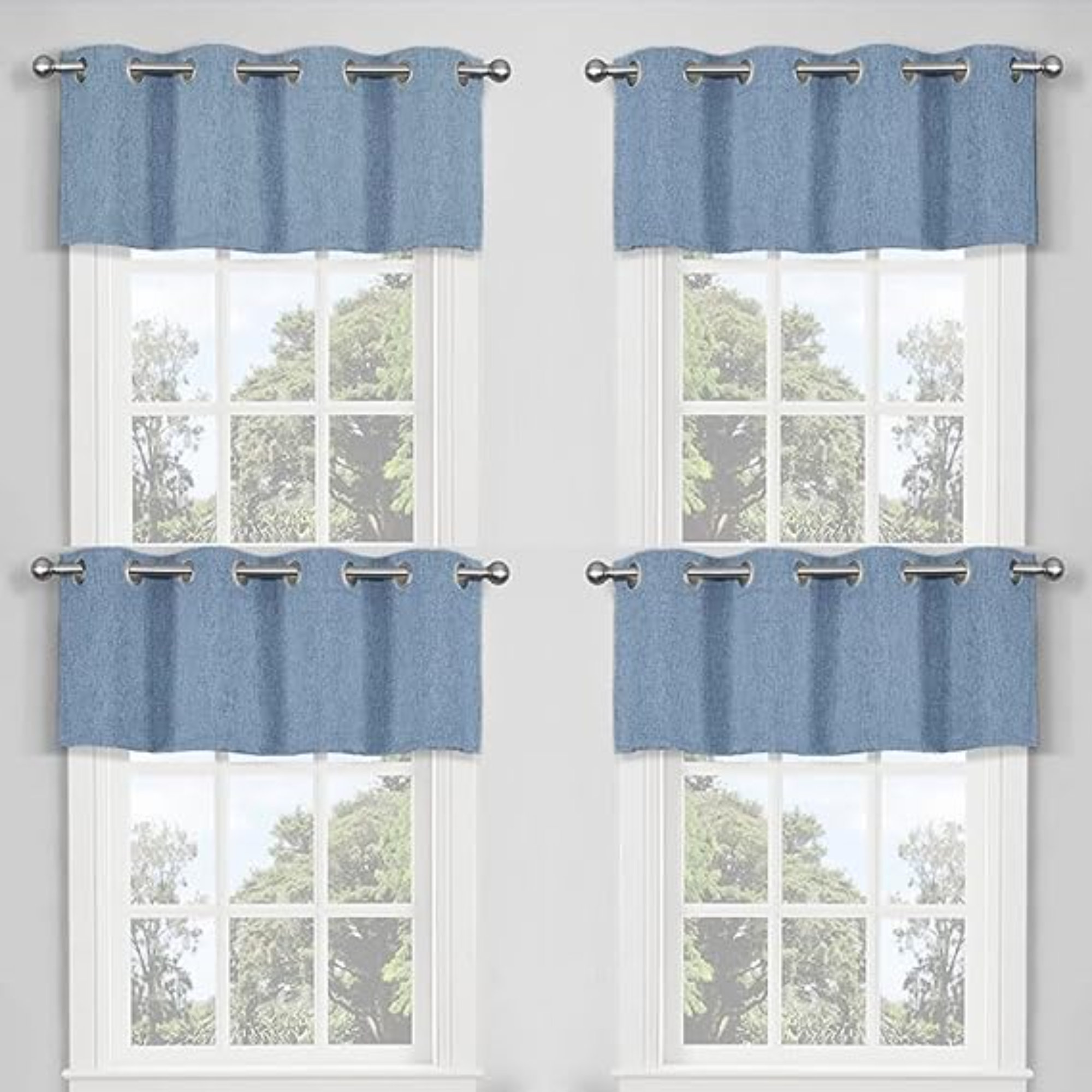 ToccoLeggero Tailored 52'' W Window Valance in Denim Blue | Wayfair