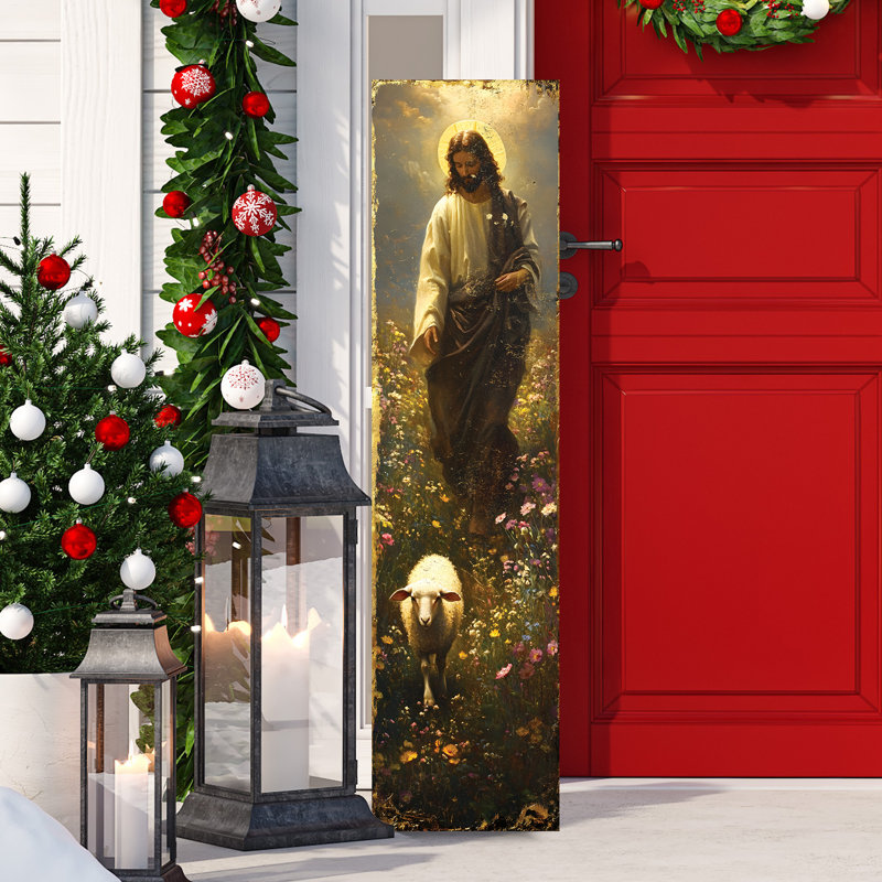 The Holiday Aisle® Jesus Christ Porch Sign | Religious Front Porch ...