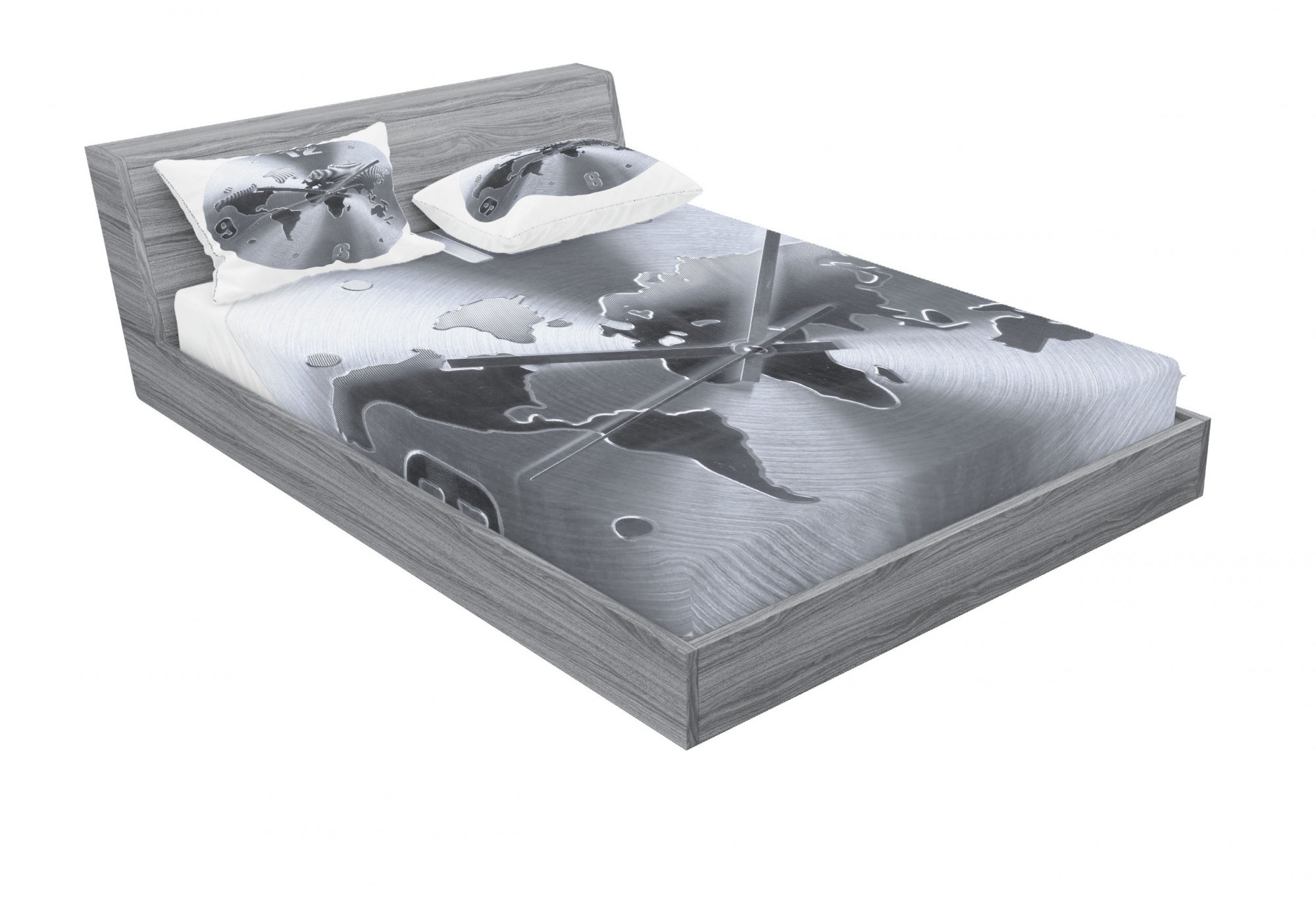 Ambesonne Round Clock with World Map Sheet Set | Wayfair